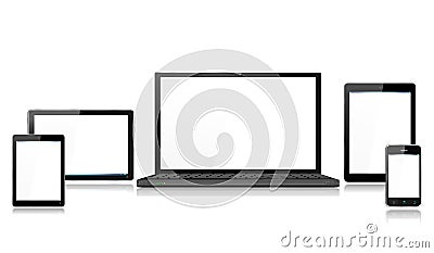 Realistic Computer Mobile Devices With Laptop Tabl Stock Photography ...