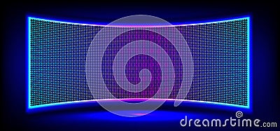 Realistic Concave LED Screen On Wall Or Stage Cartoon Vector ...