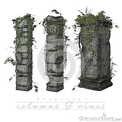 Vines Growing On Old Columns Royalty Free Stock Photo - Image: 30204175