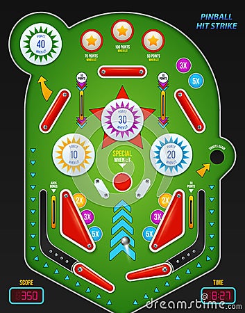 Realistic 3d Pinball Composition Cartoon Vector | CartoonDealer.com ...