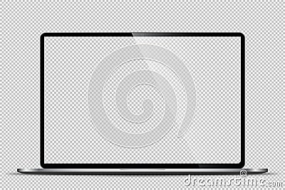 Realistic Darkgrey Notebook With Transparent Screen Isolated. 16 Inch ...