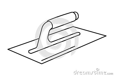 Realistic Drywall Trowel Plastering Outline Icon Cartoon Vector ...