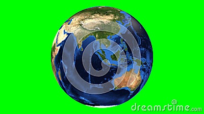 Realistic Earth Rotating on Green Screen. Stock Footage - Video of ...