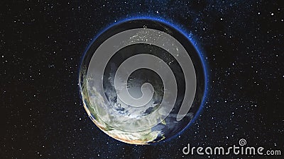 Planet Earth Rotate, Spinning on Its Axis in Space Stock Footage ...