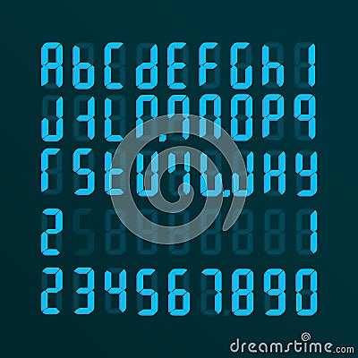 A Realistic Electronic Alphabet From A To Z And Numbers. Dial On The ...