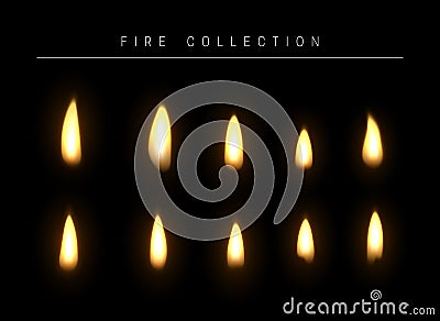 Realistic Fire Flame Light Effect. Vector Illustration | CartoonDealer ...