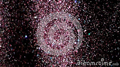 Realistic Glitter Exploding on Black Background. Stock Video - Video of ...