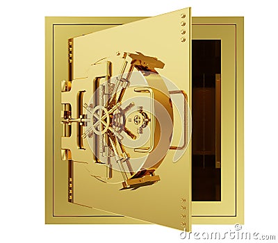 A Realistic Golden Rendering Of A Big Vault (open) Royalty-Free Stock ...