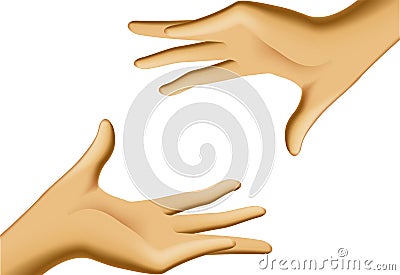 Realistic Hands Helping Each Other. Isolated And Soft Gradients. Vector ...