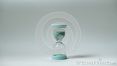Realistic Hourglass with Sand Flowing Animation on White Background ...