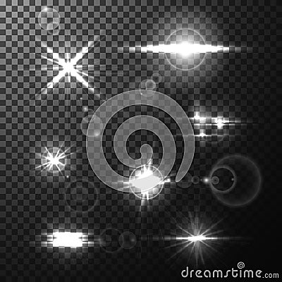 Realistic Lens Flares Cartoon Vector | CartoonDealer.com #71427665