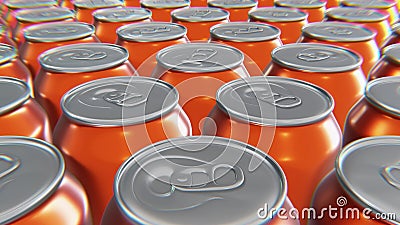 Realistic Looping 3D Animation of the Orange Drink Cans Stock Footage ...