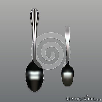 Realistic Metal Tablespoon And Teaspoon Royalty-Free Stock Photography ...