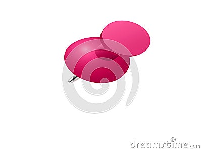 Realistic Pink Push Pin On White Background. Stock Image ...
