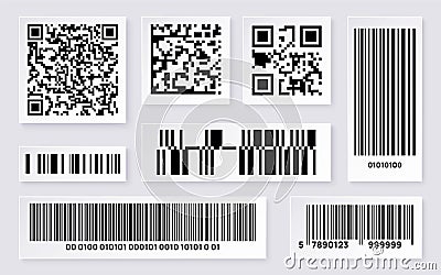 QR Codes And Barcodes Set In Realistic Style Royalty-Free Stock ...
