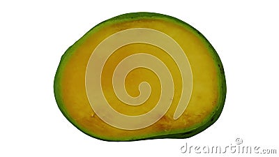 Rotating Cut Green Mango White Background 02A Looping Stock Video ...