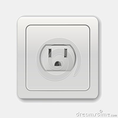 Realistic Socket. USA, Canada Socket Vector Illustration. Adapters ...