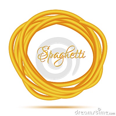 Realistic Twisted Spaghetti Pasta Circle Frame Stock Vector ...