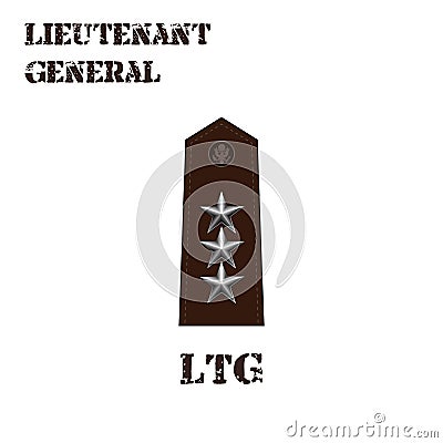 Realistic Vector Icon Of The Chevron Of The Lieutenant General Of The ...