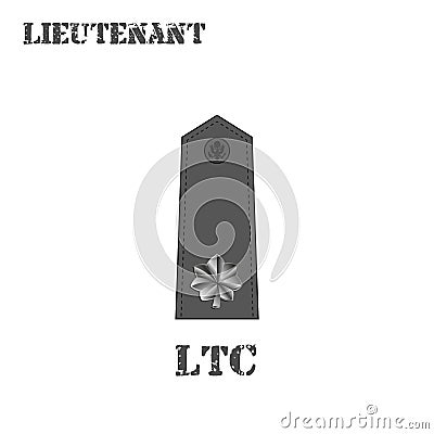 Realistic Vector Icon Of The Chevron Of The Lieutenant Of The US Army ...