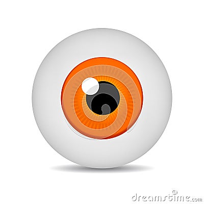 Realistic Vector Illustration Icon 3d Round Image Orange Eyeball ...