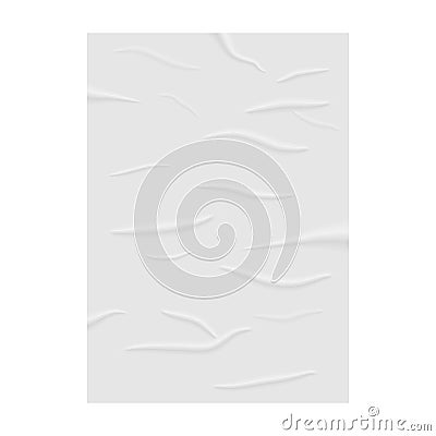 Realistic Wrinkle Paper With Wet Glued Texture. Template For Your ...