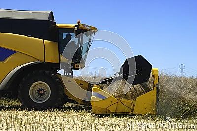 Reaping-machine Threshing-machine With Work Royalty-Free Stock Image ...