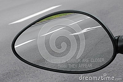 Rear View Mirror With Warning Text Objects In Mirror Are Closer Than ...