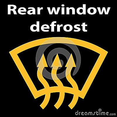 Rear Window Car Defrost Button Symbol - Yellow Version.Icon ...