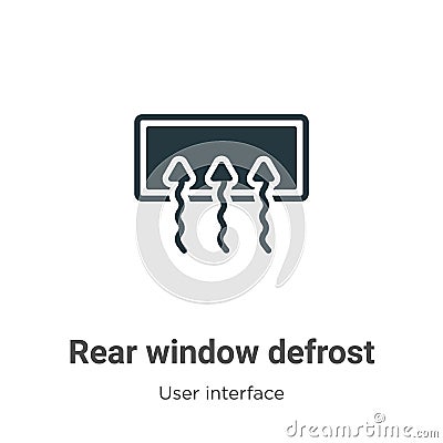 Rear Window Defrost Vector Icon On White Background. Flat Vector Rear ...