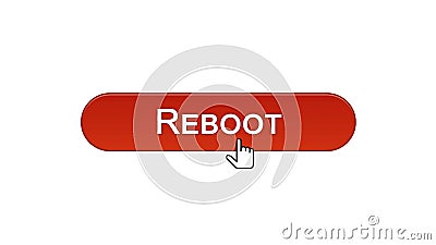 Reboot Web Interface Button Clicked With Mouse Cursor, Wine Red, Site Design Royalty-Free Stock ...