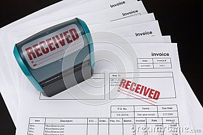 Received Invoice With Stamp Stock Photos - Image: 8360083