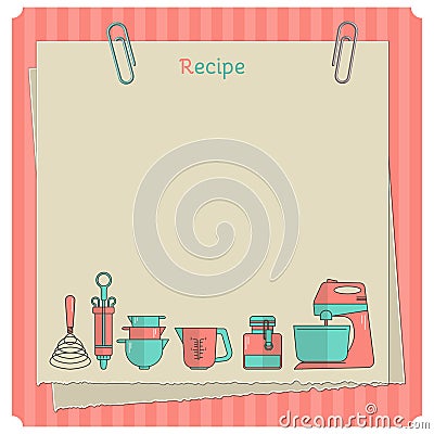 Recipe Card. Kitchen Note Template Stock Illustration - Image: 59539938