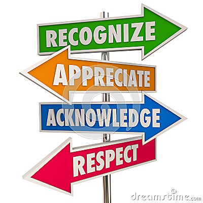 Recognize Appreciation Acknowledge Respect Signs Stock Image ...
