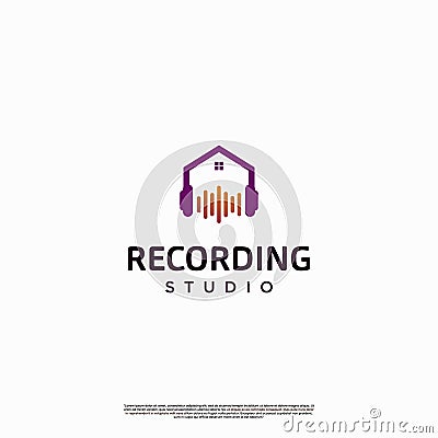 Recording Studio Logo Design, House With Earphone Logo, House With ...