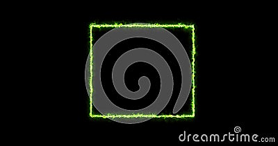 Rectangle, Frame of Energy, Neon, Smoke. Green Rectangle on a Black ...