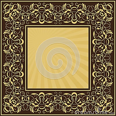 Rectangle Gold Frame Cartoon Vector | CartoonDealer.com #20993975