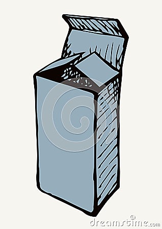 Rectangular Carton Packaging. Vector Drawing Stock Photo ...
