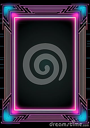 Rectangular Frame In The Style Of Retrowave Synthwave And Black ...