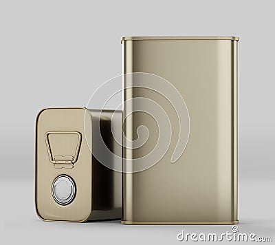 Rectangular Olive Oil Tin Can Mockup, Golden Liquid Container, 3d ...