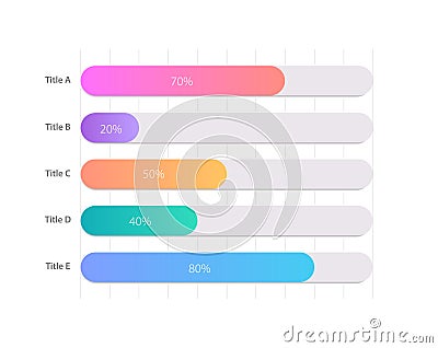 Rectangular Percentage Infographic Chart Design Template Cartoon Vector ...