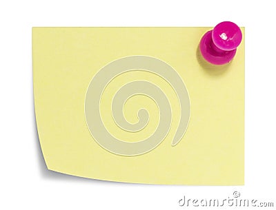 Rectangular Sticky Note With Pink Pin, And Shadow Stock Image - Image ...
