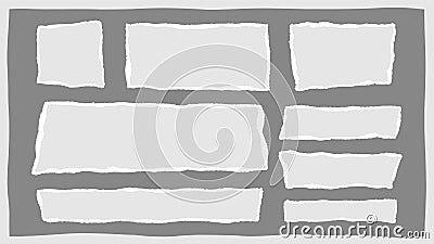 Rectangular Torn Paper Shred Vector Set. | CartoonDealer.com #256393024