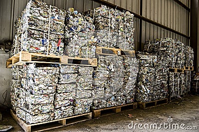 Baled Stacked Aluminum Cans Recycle Editorial Photo - Image of recycled ...