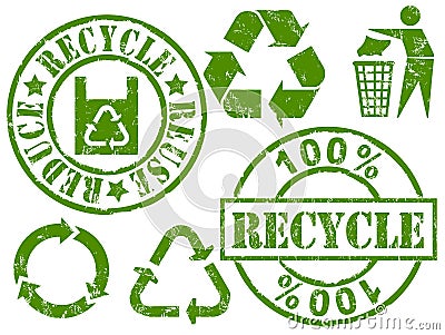 Recycle Rubber Stamps Royalty Free Stock Photography - Image: 7825617