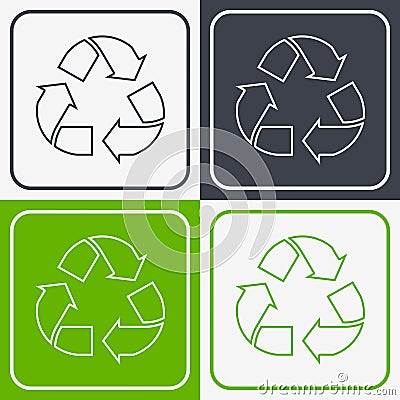Recycled And Packaging Symbol. Sign For Cargo Vector Illustration ...