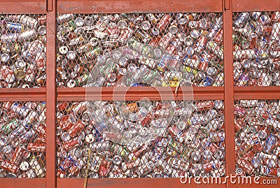A recycling bin full of cans - Stock Image - Everypixel