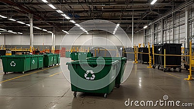 Recycling Facility Interior With Designated Areas Stock Image ...