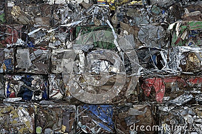 Baled Stacked Aluminum Cans Recycle Editorial Photo - Image of recycled ...