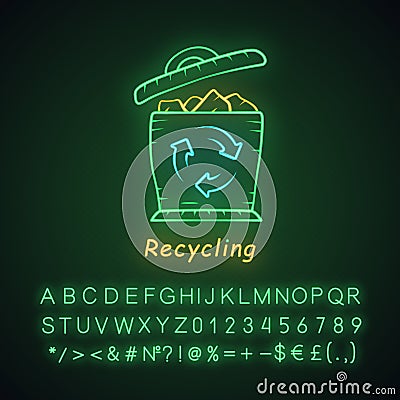Recycling Neon Light Icon Vector Illustration | CartoonDealer.com ...
